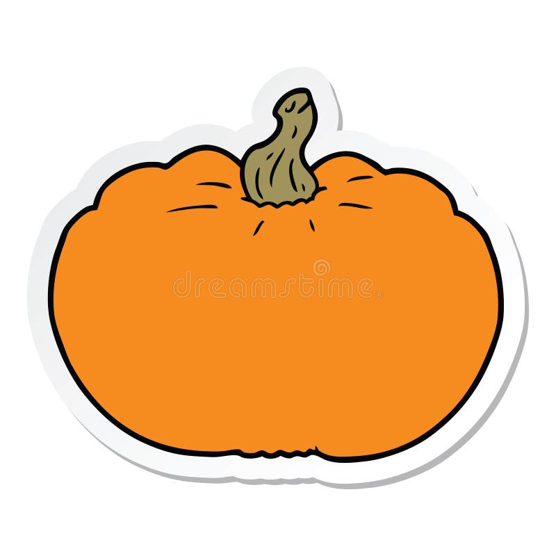 Sticker of a Cartoon Pumpkin Stock Vector - Illustration of doodle ...