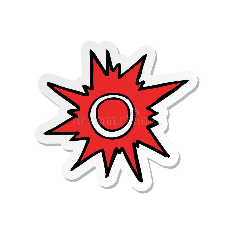 Sticker of a Cartoon Push Button Stock Vector - Illustration of design ...