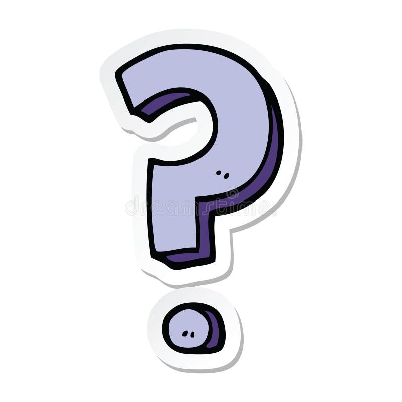 Question Mark Sign Symbol Cute Cartoon Sticker Label Stick Stock ...