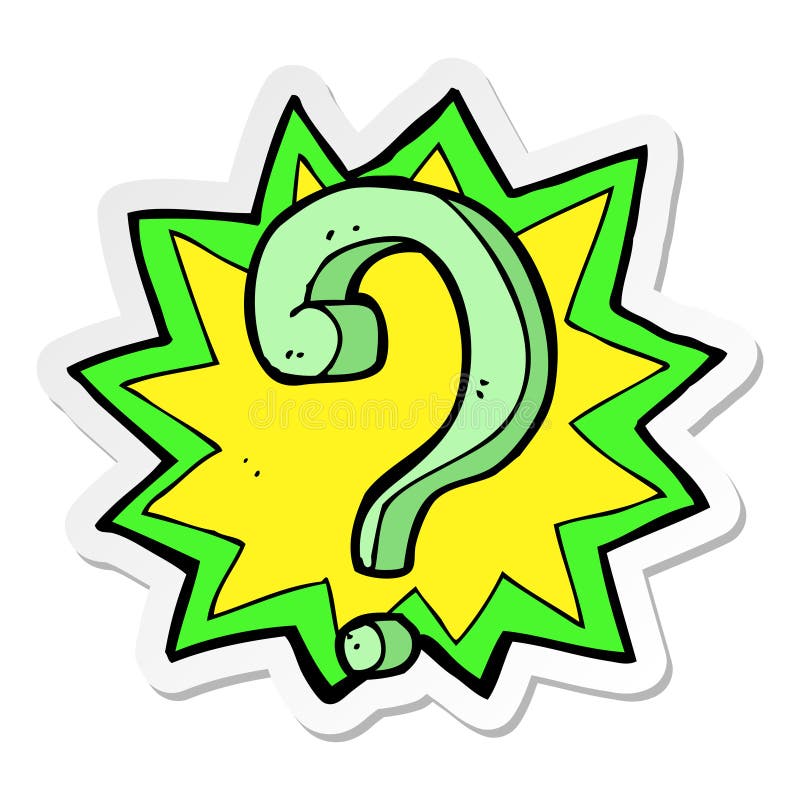Sticker of a Cartoon Question Mark Stock Vector - Illustration of silly ...