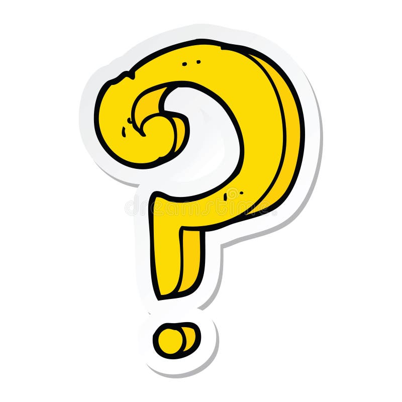 Question Mark Sign Symbol Cute Cartoon Sticker Label Stick Stock ...
