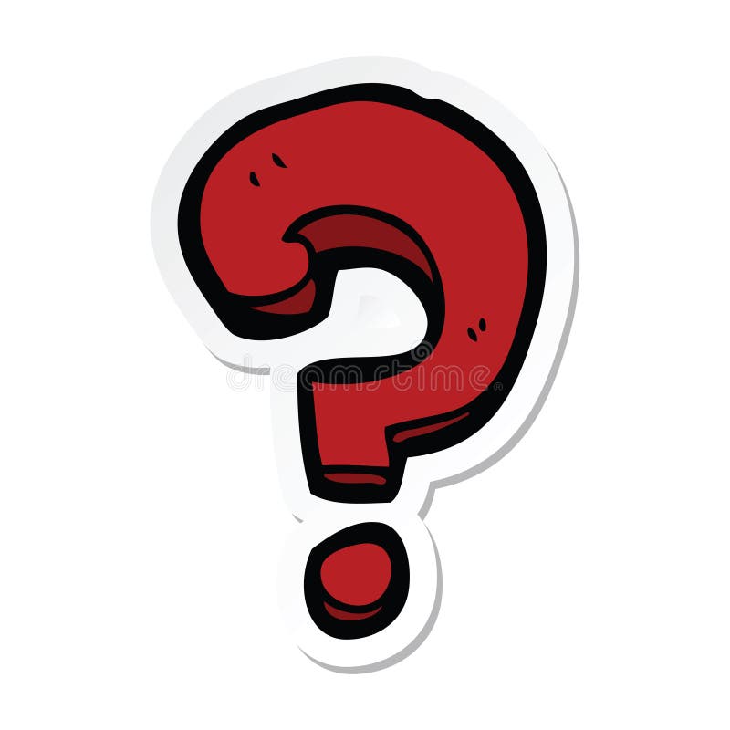 Question Mark Sign Symbol Cute Cartoon Sticker Label Stick Stock ...