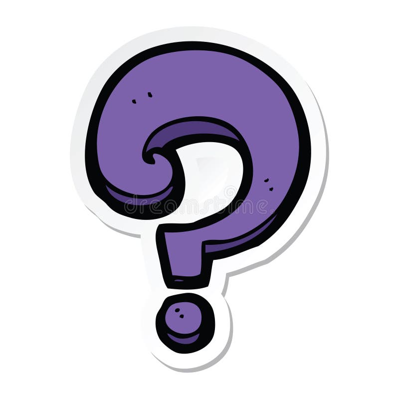 Question Mark Sign Symbol Cute Cartoon Sticker Label Stick Stock ...
