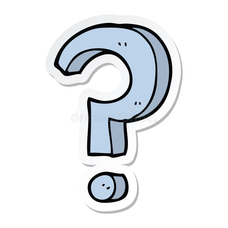 Question Mark Sign Symbol Cute Cartoon Sticker Label Stick Stock ...