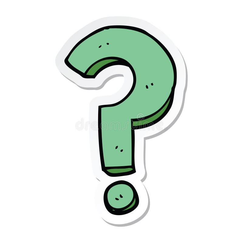 Question Mark Sign Symbol Cute Cartoon Sticker Label Stick Stock ...