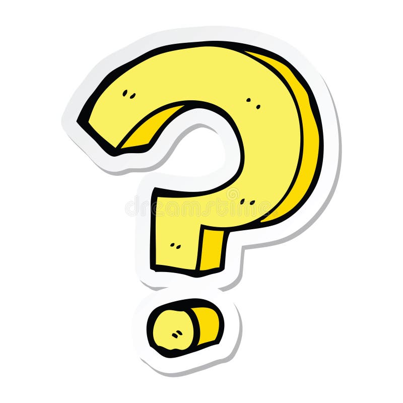 Sticker of a Cartoon Question Mark Stock Vector - Illustration of ...