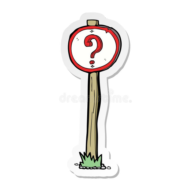 Sticker of a Cartoon Question Mark Sign Stock Vector - Illustration of ...