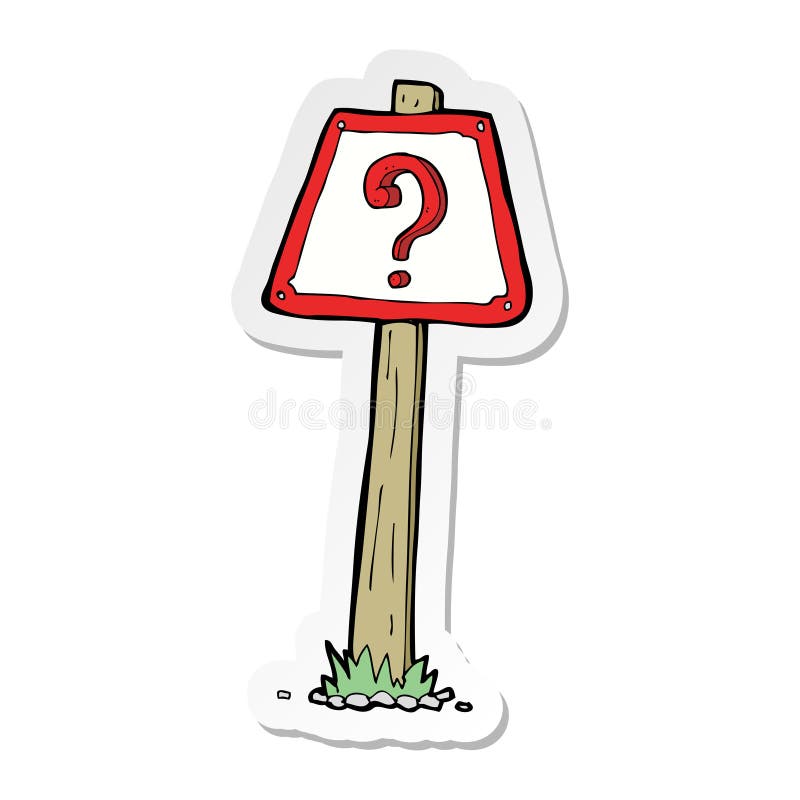 Sticker of a Quiz Sign Cartoon Stock Vector - Illustration of sign ...