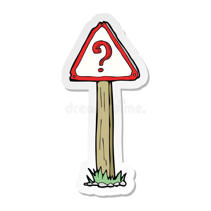 Sticker of a Cartoon Question Mark Sign Stock Vector - Illustration of ...