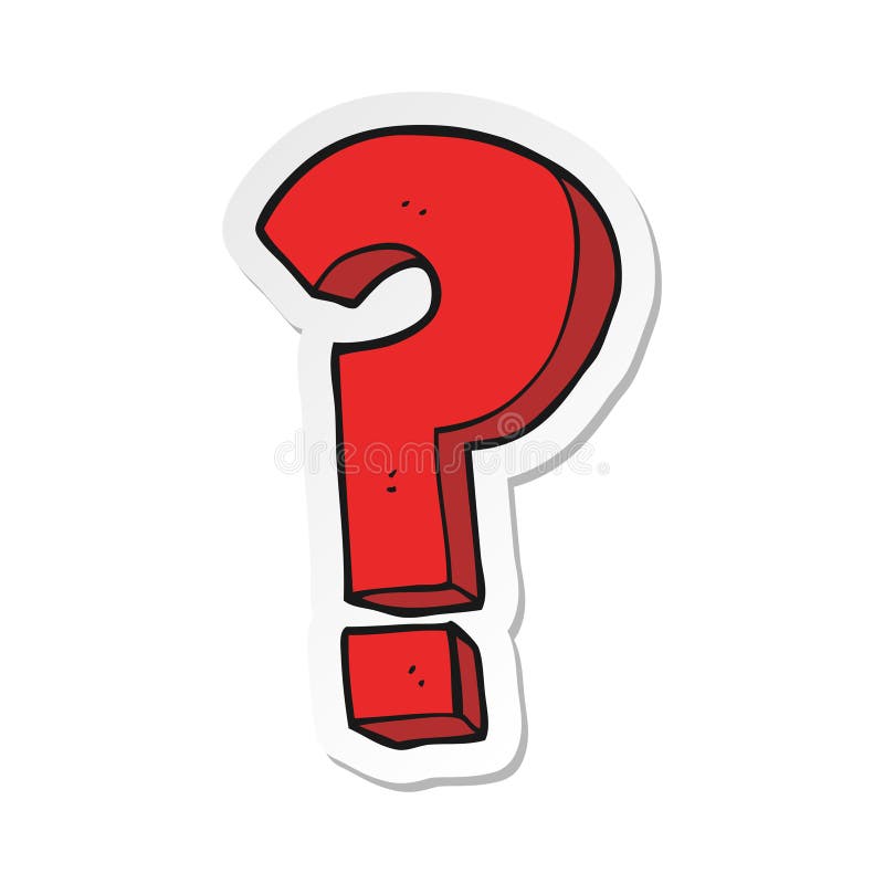 Sticker of a Cartoon Question Mark Symbol Stock Vector - Illustration ...