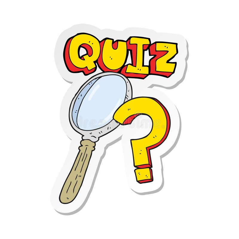 Sticker of a Quiz Sign Cartoon Stock Vector - Illustration of sign ...