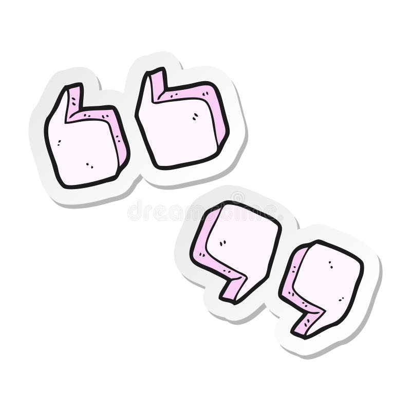 Sticker of a Cartoon Quotation Marks Stock Vector - Illustration of ...