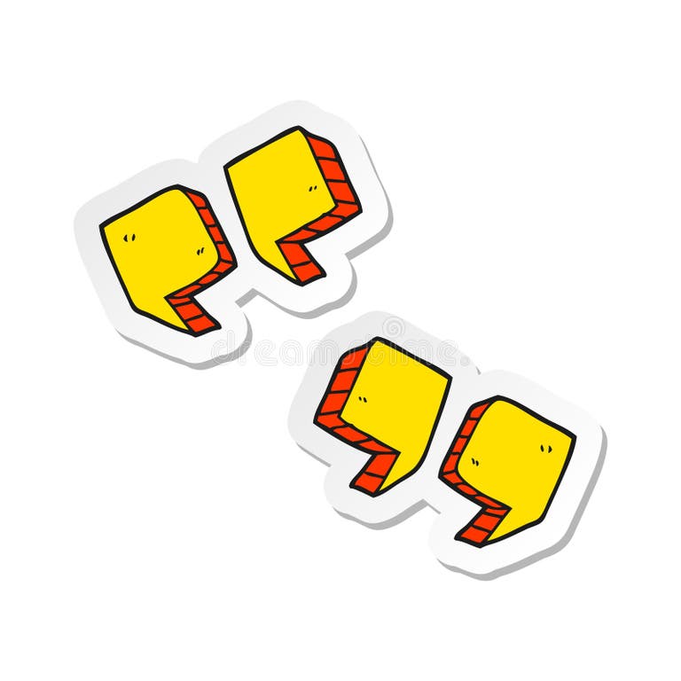 Sticker of a Cartoon Quotation Marks Stock Vector - Illustration of ...