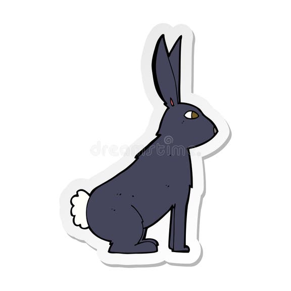 Sticker of a Cartoon Rabbit Stock Vector - Illustration of animals ...