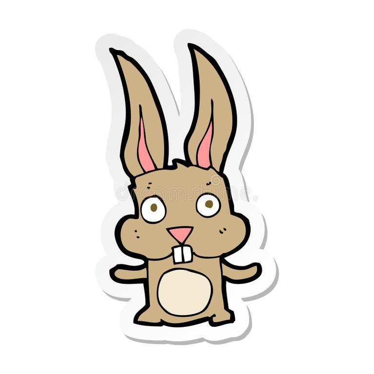 Sticker of a Cartoon Rabbit Stock Vector - Illustration of drawn ...