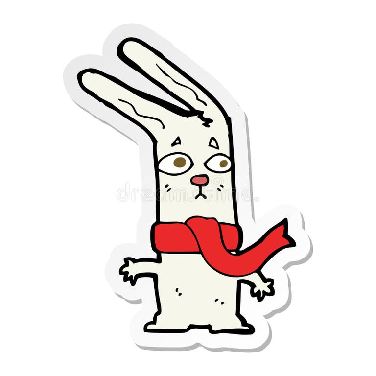 Sticker of a Cartoon Rabbit Stock Vector - Illustration of sign, silly ...