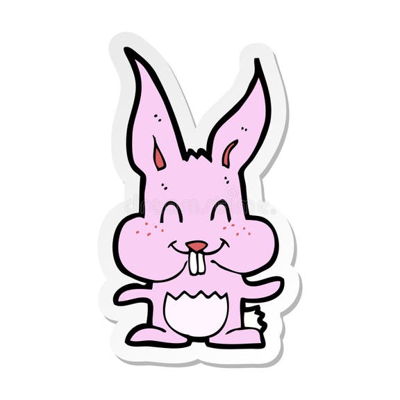 Sticker of a Cartoon Rabbit Stock Vector - Illustration of hand ...
