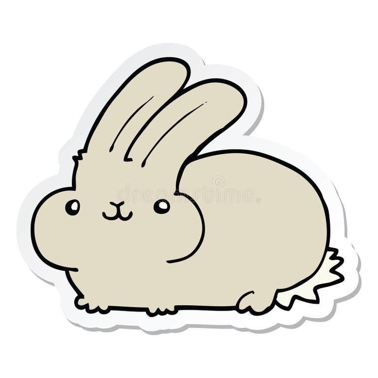 Sticker of a Cartoon Rabbit Stock Vector - Illustration of animals ...