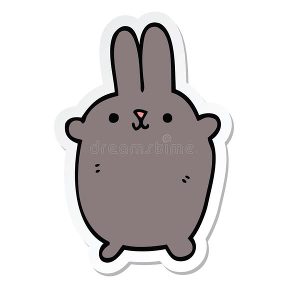 Sticker of a Cartoon Rabbit Stock Vector - Illustration of drawn ...