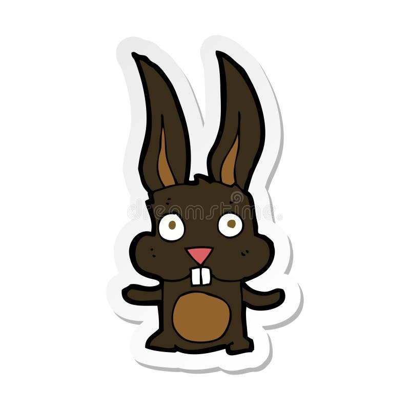 Sticker of a Cartoon Rabbit Stock Vector - Illustration of clip ...