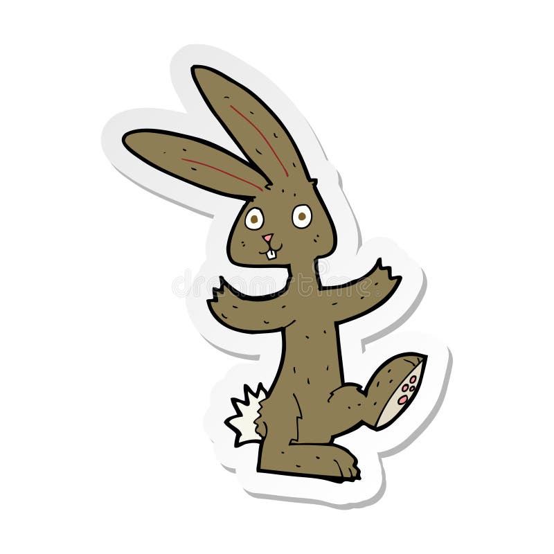 Sticker of a Cartoon Rabbit Stock Vector - Illustration of bunny, retro ...