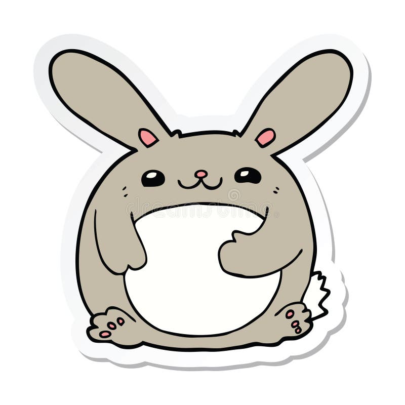 Sticker of a Cartoon Rabbit Stock Vector - Illustration of funny, cute ...