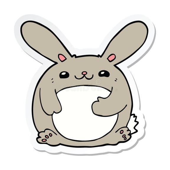 Sticker of a Cartoon Rabbit Stock Vector - Illustration of funny, cute ...
