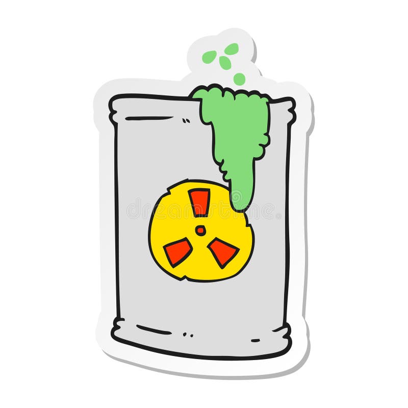 Sticker of a Cartoon Radioactive Waste Stock Vector - Illustration of ...