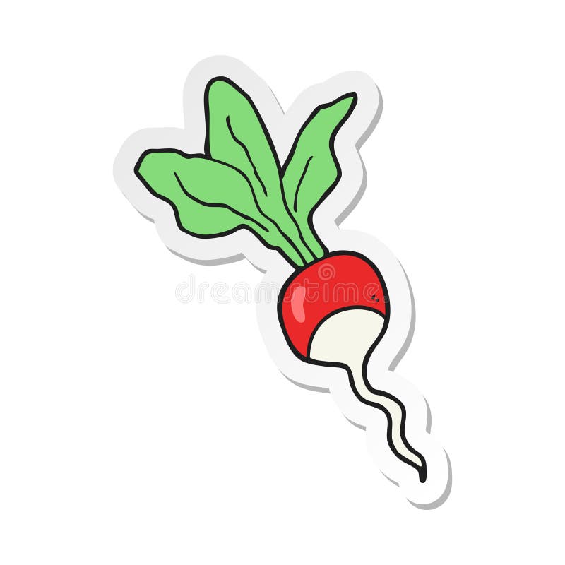 Sticker of a Cartoon Radish Stock Vector - Illustration of healthy ...