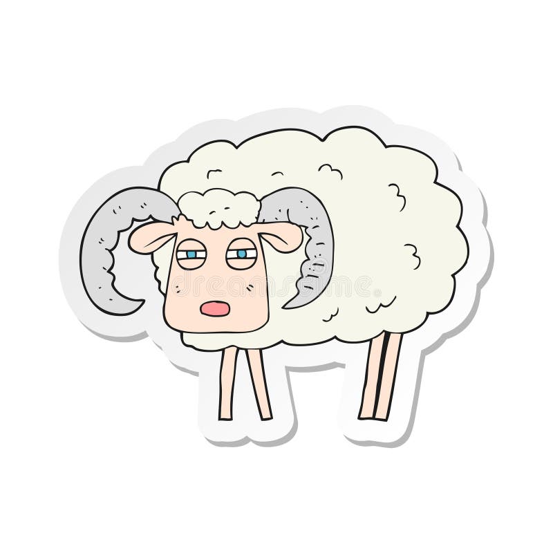 Sticker of a cartoon ram stock vector. Illustration of animals - 149232761