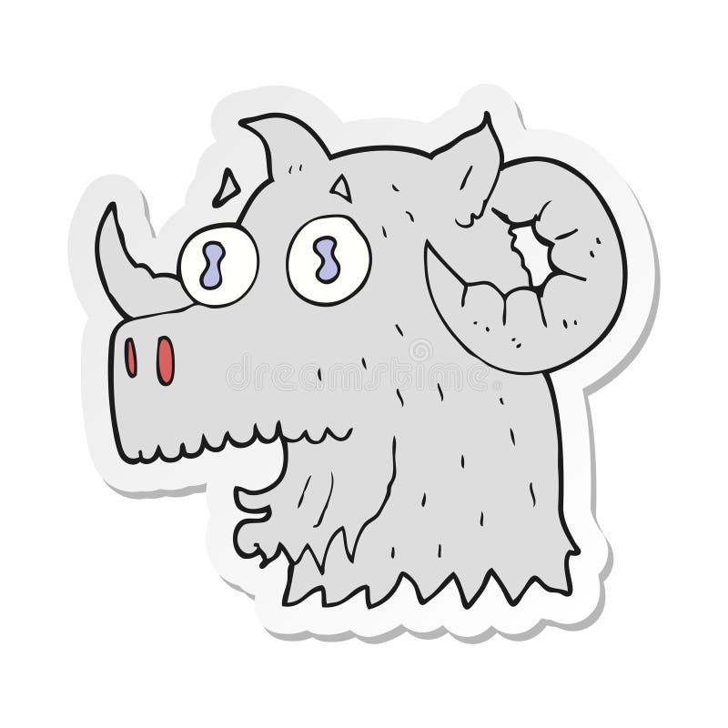 Sticker of a Cartoon Ram Head Stock Vector - Illustration of cartoon ...