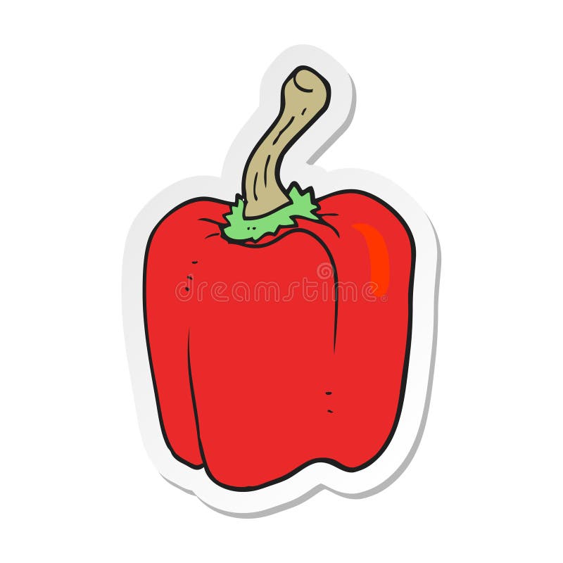 Sticker of a Cartoon Red Pepper Stock Vector - Illustration of icon ...