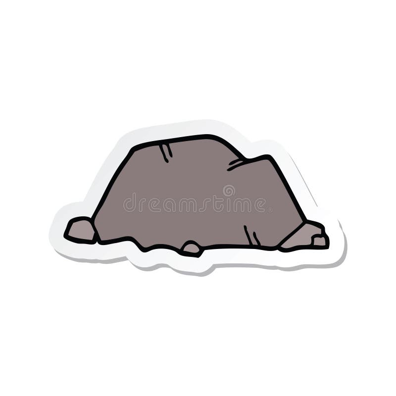 Sticker of a cartoon rock stock vector. Illustration of freehand ...