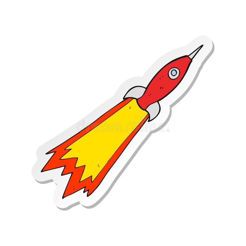 Sticker of a Cartoon Rocket Stock Vector - Illustration of vector ...
