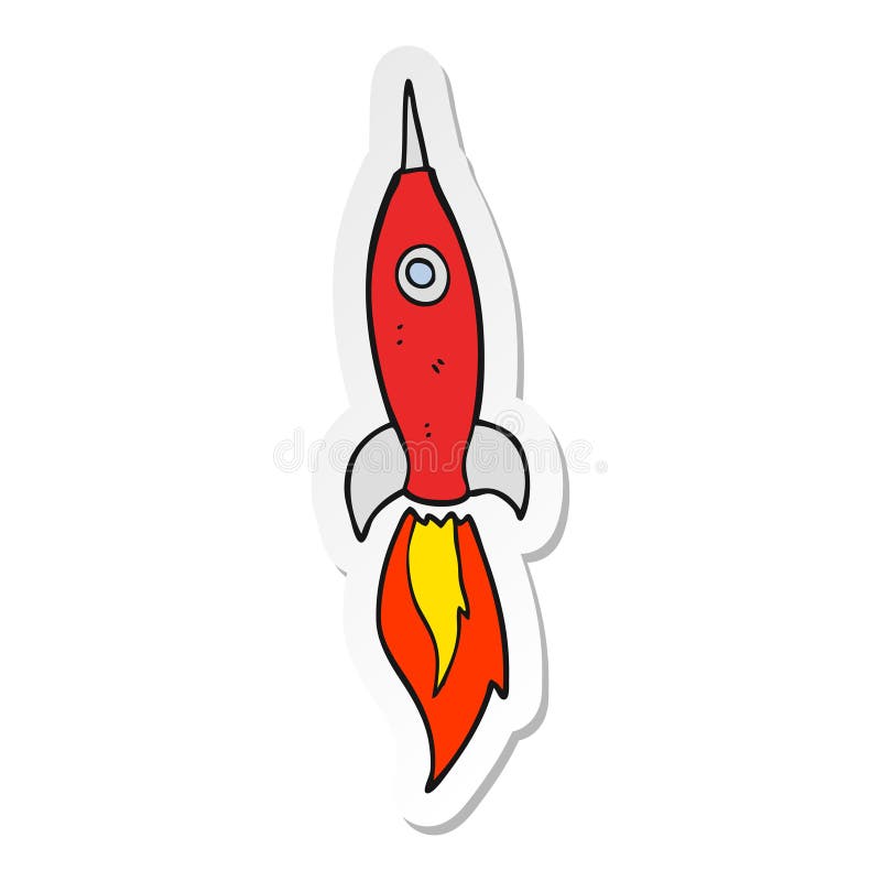 Sticker of a Cartoon Rocket Stock Vector - Illustration of icon, clip ...