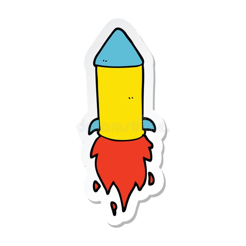Sticker of a Cartoon Rocket Stock Vector - Illustration of rocket ...