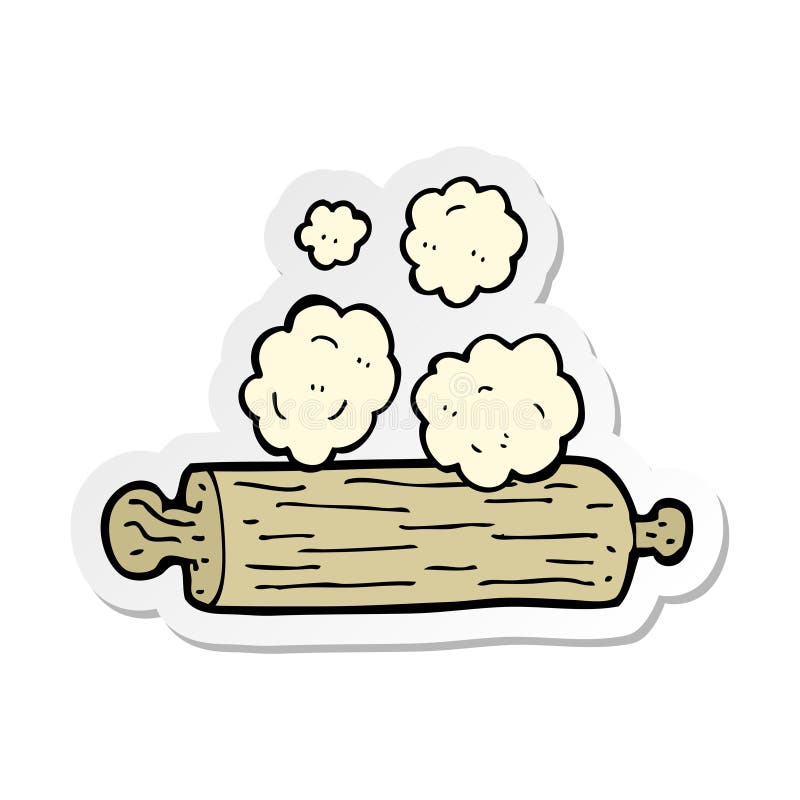 Sticker of a Cartoon Rolling Pin Stock Vector - Illustration of icon ...