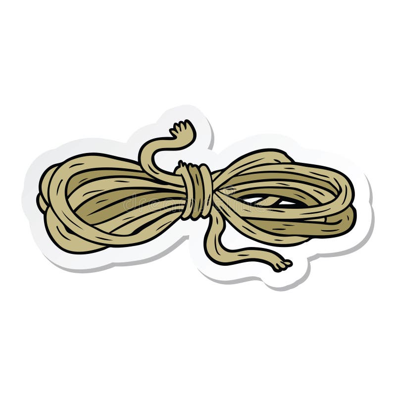 Sticker of a cartoon rope stock vector. Illustration of stick - 150415087