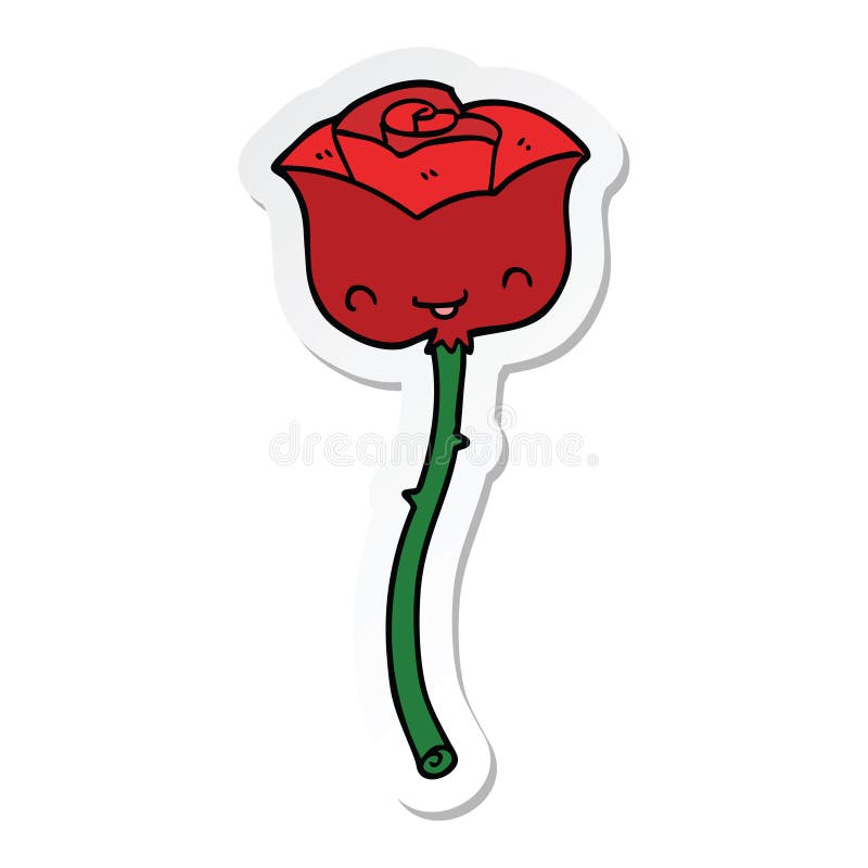 Rose cartoon stock vector. Illustration of rose, drawing - 37036302