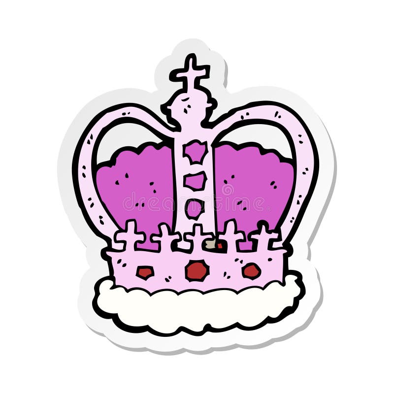 Sticker of a Cartoon Royal Crown Stock Vector - Illustration of doodle ...