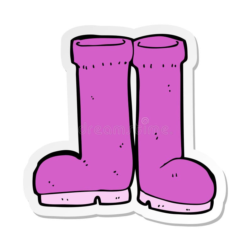 Sticker of a Cartoon Rubber Boots Stock Vector - Illustration of boots ...