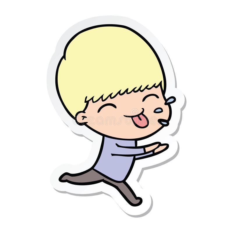 Sticker of a Cartoon Rude Man Stock Vector - Illustration of character ...