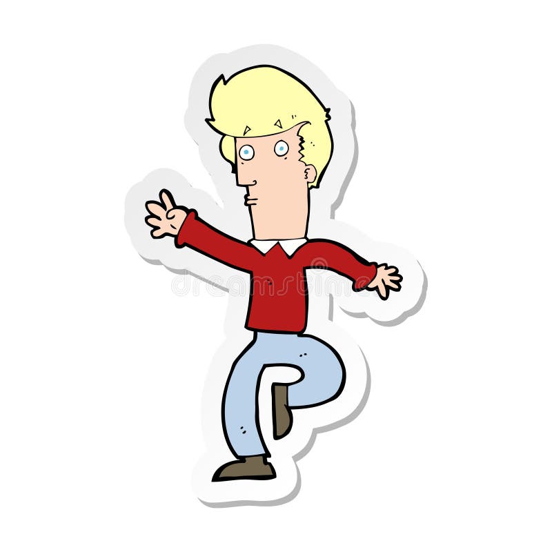 Sticker of a Cartoon Rushing Man Stock Vector - Illustration of silly ...