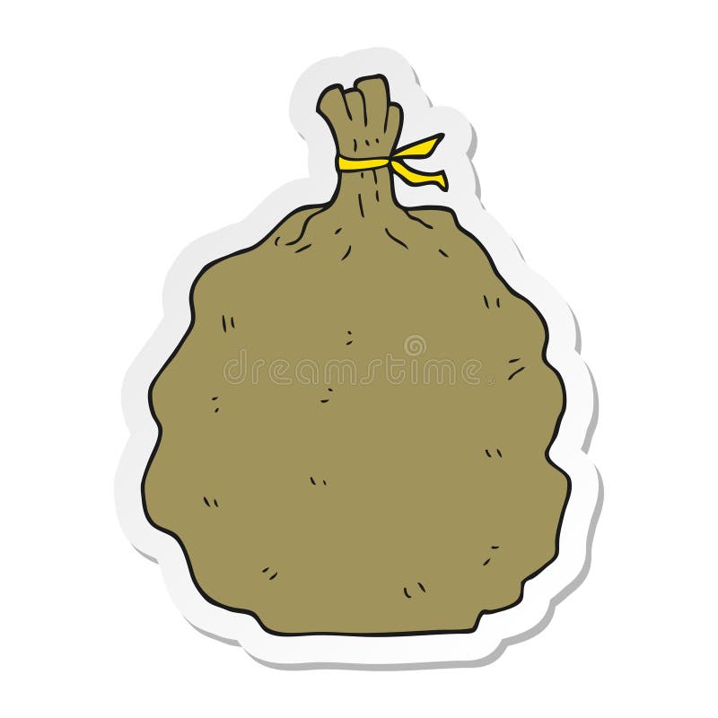 Sticker of a cartoon sack stock vector. Illustration of retro - 147731727