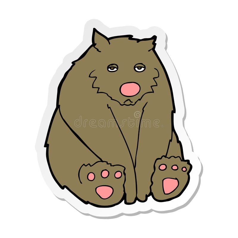 Sticker of a Cartoon Sad Bear Stock Vector - Illustration of symbol ...