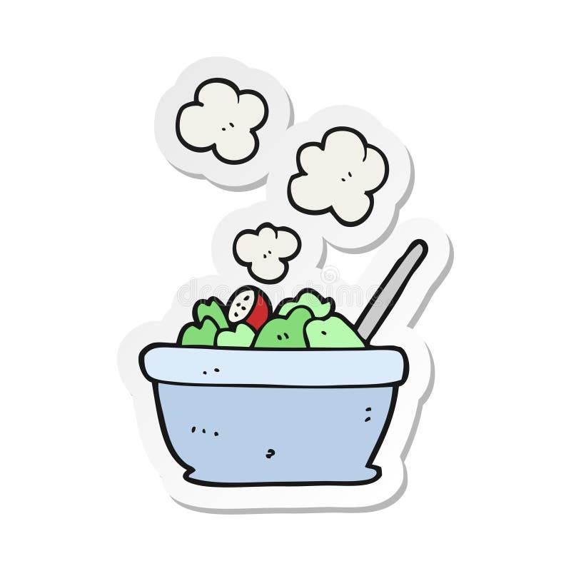 Sticker of a cartoon salad stock vector. Illustration of clip - 147707748