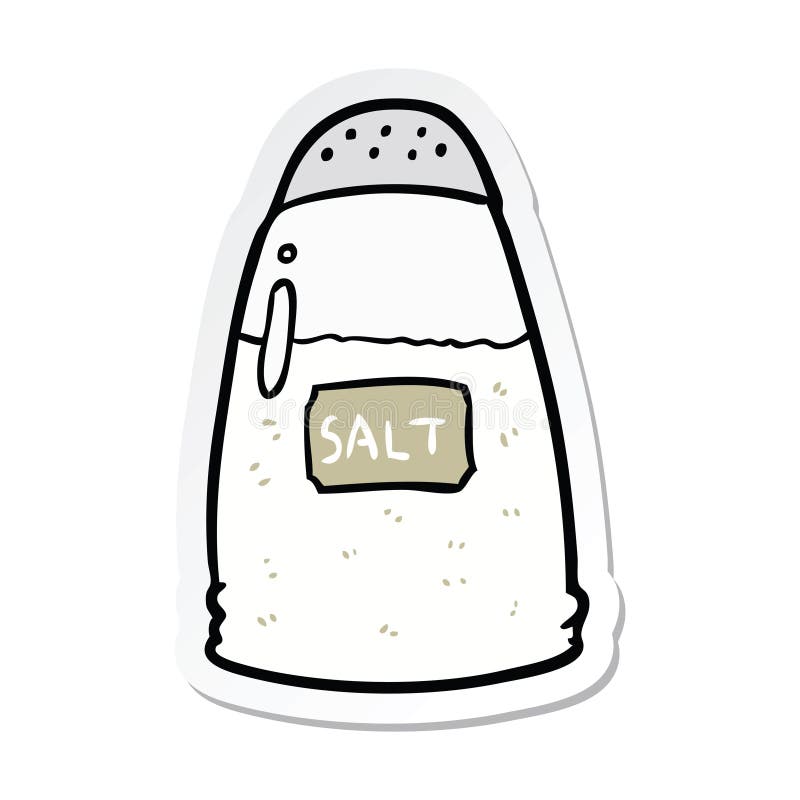 Sticker of a cartoon salt stock vector. Illustration of shaker - 147662981