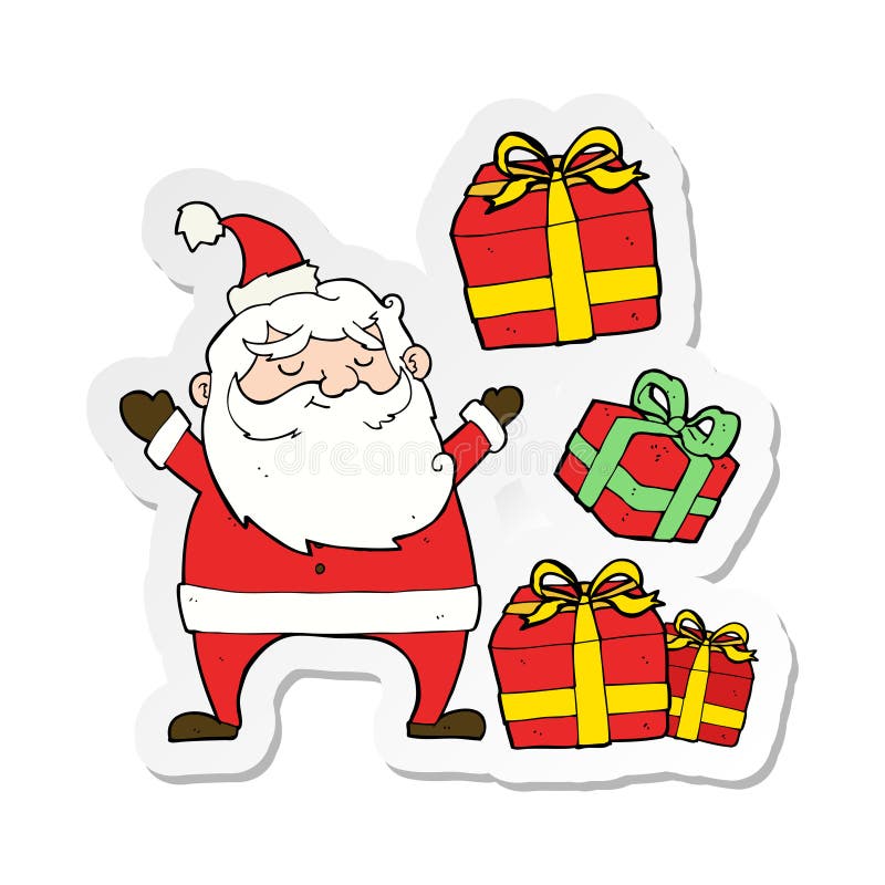 Sticker of a Cartoon Santa Claus Stock Vector - Illustration of symbol ...