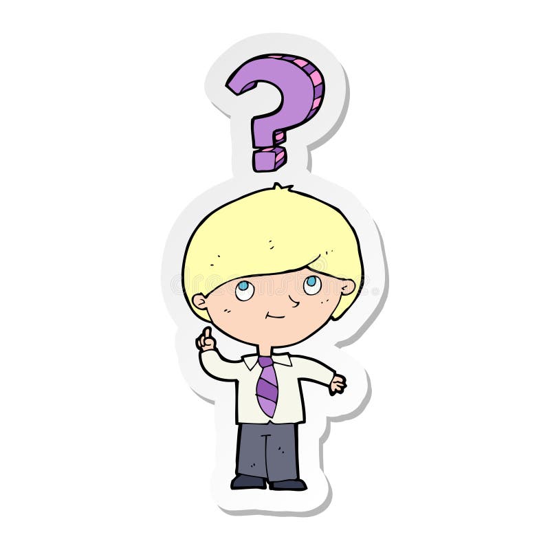 Sticker School Man Male Boy Answering Question Quiz Cartoon Art ...