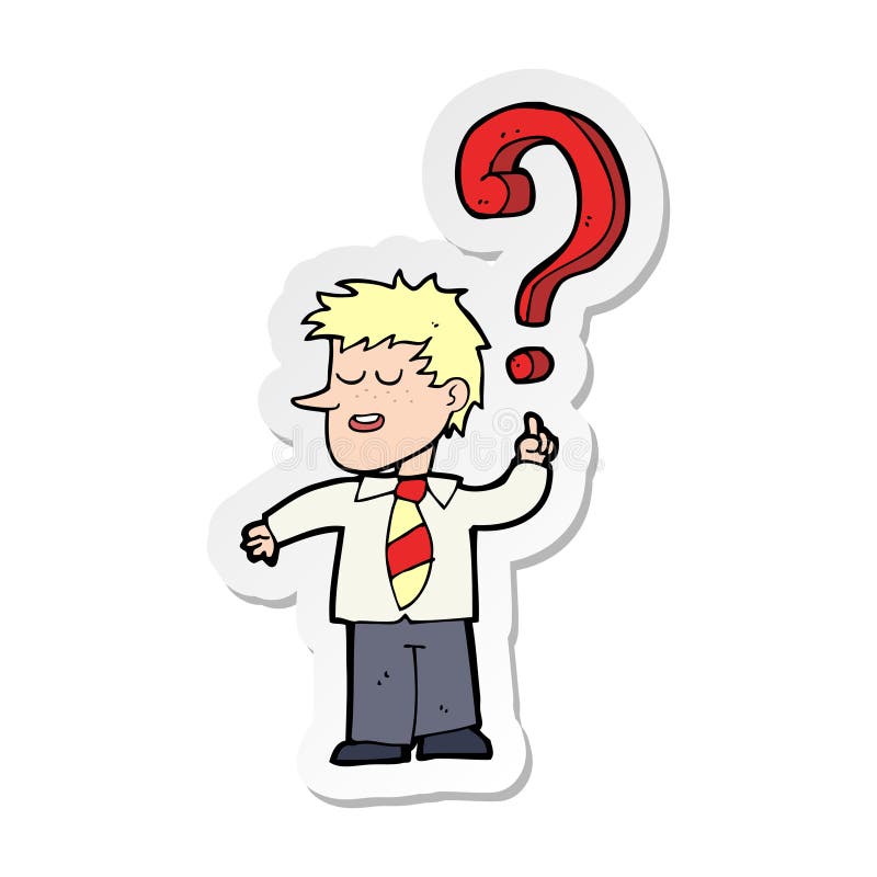 Sticker of a Cartoon School Boy with Question Stock Vector ...